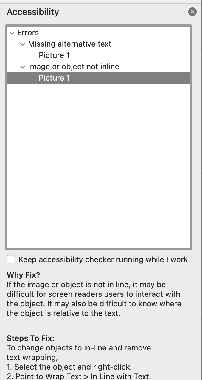 Accessibility Checker in Microsoft applications - Accessible Content Creation Basics